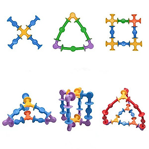 OUCJIED Suction Bath Toys for Toddlers | Sucker Silicone Building Blocks | Kids Rubber Suction Toys | Window Suction Toys | Suction Toys for Kids | Suction Cup Preschool Toys-24Pcs(Color Mixing)