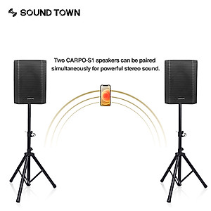 Sound Town Multi-Position All-in-one Powered PA System with 8" Woofer, TWS Bluetooth, Rechargeable Battery (CARPO-S1)