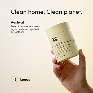 Dirty Labs | Dishwasher Detergent and Booster | Aestival Scent | 48 Loads (1 lb) | Ultra Clean, Spot Free, Quick Wash Optimized | Hyper Concentrated