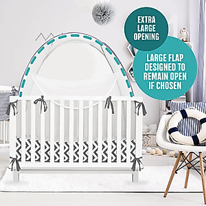 KinderSense® - Premium Baby Safety Crib Tent - Toddler Crib Topper to Keep Baby from Climbing Out - See Through Mesh Crib Net - Mosquito Net - Pop-Up Crib Tent Canopy to Keep Infant in