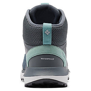 Columbia Womens Trailstorm Mid Waterproof Hiking Shoe, Graphite/Dusty Green, 8.5 Wide US