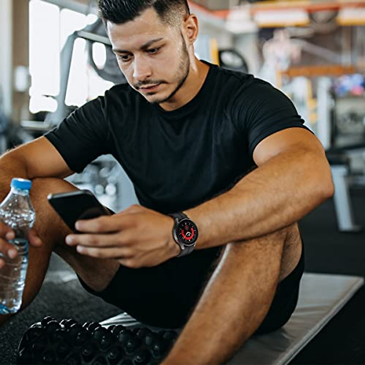 Bands Compatible with Samsung Galaxy Watch 5 Pro 45mm/Galaxy Watch 5 40mm 44mm Band, No Gap Silicone Replacment Strap with Colorful Buckle (Black)