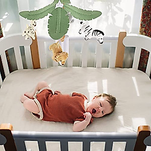 CLYMENE Safari Animals Baby Musical Crib Mobile - Jungle Animals Mobile for Crib with 12 Lullabies for Baby Boys and Girls | Safari Nursery Decor