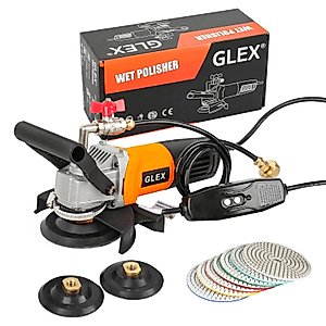 GLEX 800W/4"-GFCI Leakage Protection Professional Wet Polishing Machine for Granite，Marble Tile Stone and Concrete Countertops Marble Water Polishing Machine Stone Polishing Machine Dry Polishing Mach
