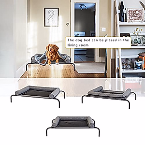 objoy Original Elevated Dog Bed Protable Raised Pet Cots with Soft Side for Large Medium Small Dogs, Sturdy Frame& Breathable Mesh for Indoor Outdoor Use (L)