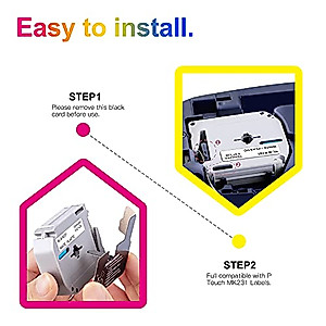 Uniwork Compatible Label Tape Replacement for Brother P Touch M Tape M231 MK231 M-K231 12mm 0.47 Inch Compatible with Brother P Touch PT-M95 PT-90 PT-70 PT-65 PT-85 Black on White, 26.2 Feet, 7Pack
