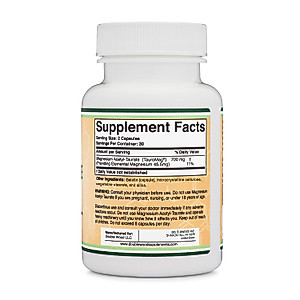 Magnesium Acetyl-Taurate (ATA MG, TauroMag) Novel and Patented Form of Magnesium for PMS and Cramp Relief (60 Capsules, 350mg) PMS Relief Magnesium Supplement by Double Wood Supplements