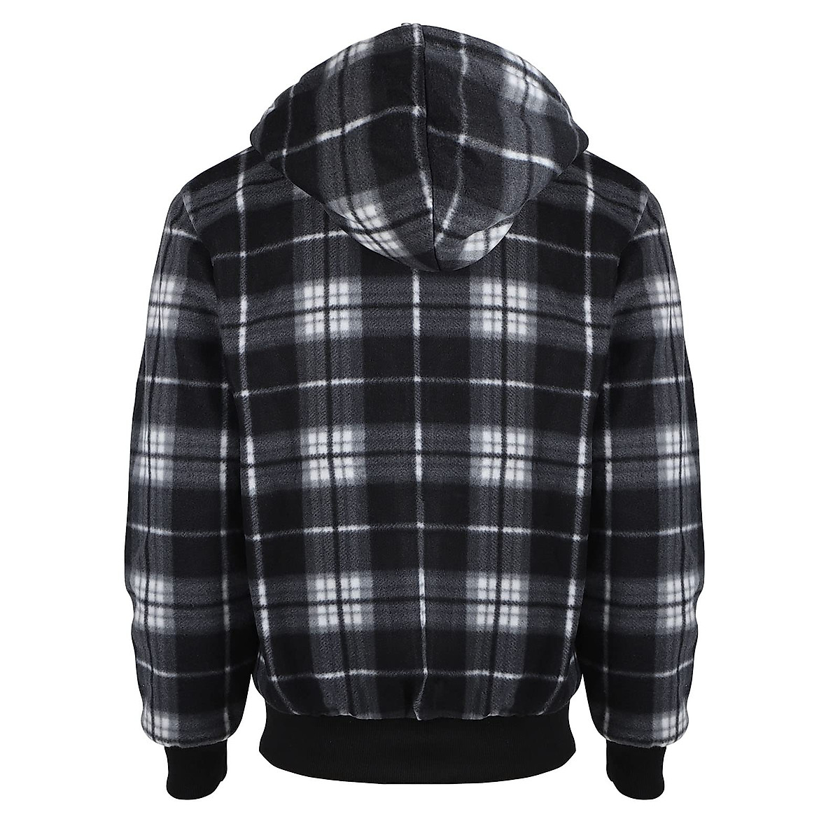 Facitisu Men's Plaid Fleece Jackets Warm Winter Workout Casual Flannel Lined Full Zip Hoodie Plus Size S-5XL
