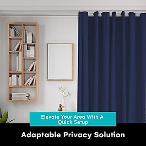 Adjustable Room Divider Rod - 7ft 6in to 12ft Wide, Silver - Perfect for Studio Apartments, Offices, and Bedrooms - Retractable and Freestanding