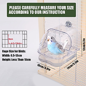 WQY GroceryShop Bird Bath for Cage, Cleaning Pet Supplies Cockatiel Bird Bathtub with Hanging Hooks for Little Bird Parrots Spacious Parakeets Portable Shower for Most Birdcage