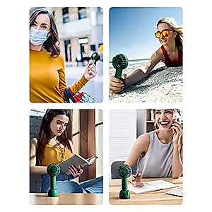 Gaiatop Mini Portable Fan, Dual Motors Powerful Handheld Fan, Cute Design 3 Speed Personal Small Desk Fan with Base, Lightweight Makeup USB Rechargeable Fan for Stylish Girl Women Men Indoor Outdoor