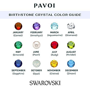 PAVOI 14K Gold Plated Crystal Birthstone Bar Necklace | Dainty Necklace | Gold Necklaces for Women | November