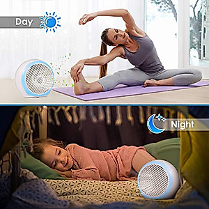 AUBNICO Portable Air Conditioner, Rechargeable Evaporative Air Conditioner with Low Noise 3 Speeds 6 Colors LED Light, Multifunctional Air Cooler with Handle for Home, Office and Room, 1, Blue