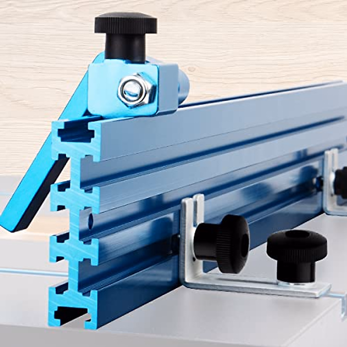 POWERTEC 24" Drill Press Fence Set w/T Slot Fence, Mounting Brackets, Flip Stops, Hold Down Clamps, Hardware for T-Slot Drill Press Table Tops, 71633