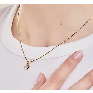 Alex and Ani Birthstones Adjustable Necklace for Women, June, Pink Light Amethyst Crystal Infusion Heart Pendant, Shiny Gold Finish, 16.5 to 18.5 in