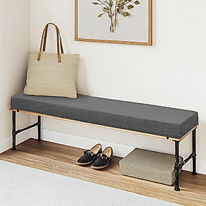 ROFIELTY Bench Cushion 39 inch, Durable Bench Cushions for Indoor Furniture, Window Seat Cushions Indoor, Personalized Custom Bench Cushion (39x15x2inch,Dark Gray)