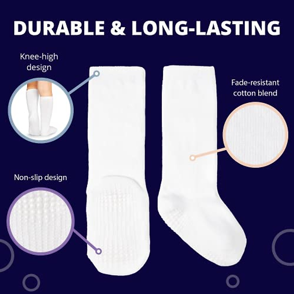 LA ACTIVE Girls Knee High Socks Cozy Warm Cotton Uniform Athletic Socks for Toddlers Dress Socks