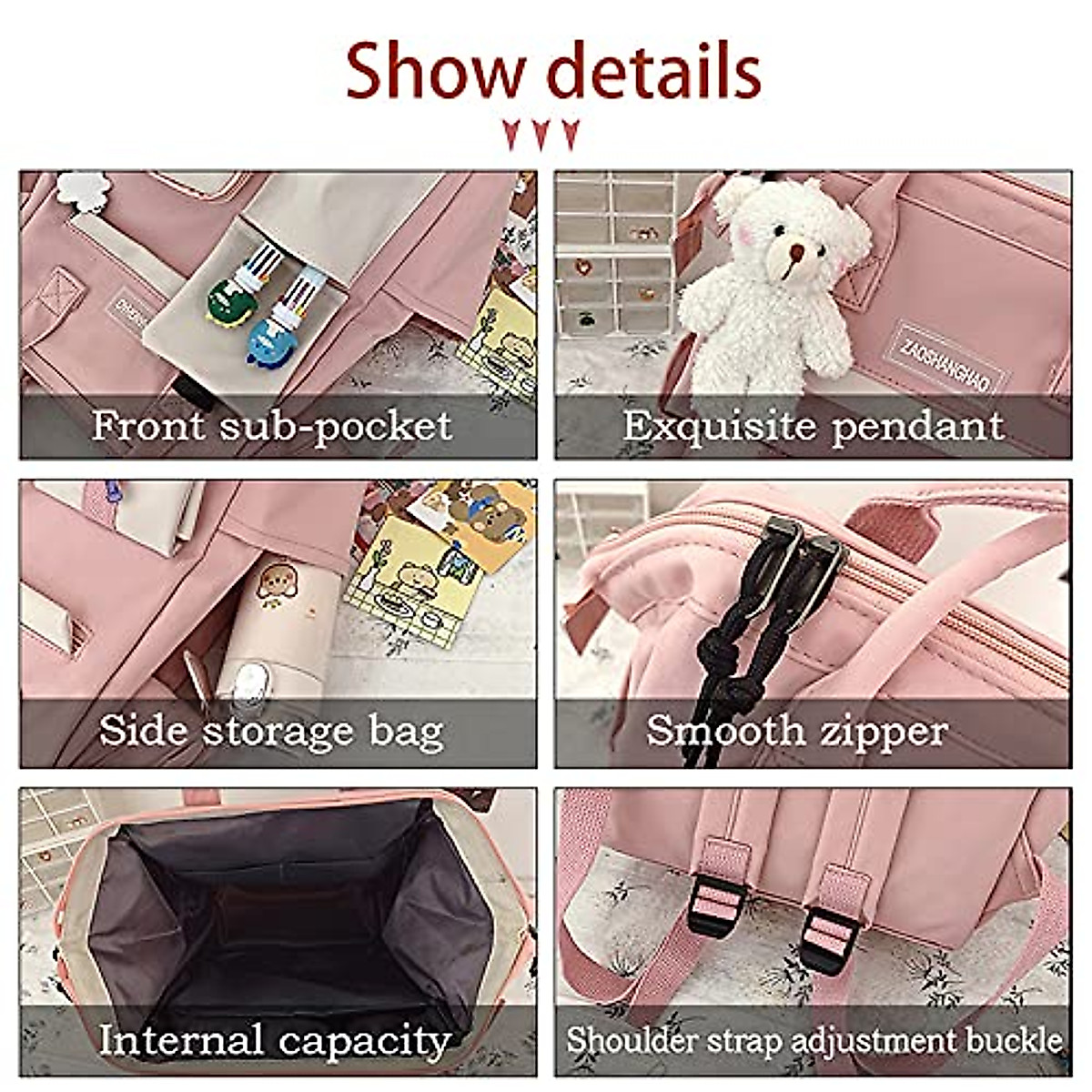 Cute Kids Backpack For Girls Aesthetic Kawaii Bookbags With Accessories And Pin Picnic Gift For Middle School Students…