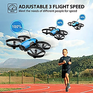 Ficinto Mini Drone with Camera, Altitude Hold and Headless Mode, Emergency stop, Spare propellers, Includes Two Intelligent Flight Batteries, Red, Hand Operated Drone