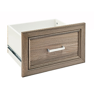 ClosetMaid SuiteSymphony Wood, Add On Accessory Shaker Style, For Storage, Closet, Clothes, x 10” Size for 16 in. Units, Natural Gray/Satin Nickel, 16" X 10" Drawer