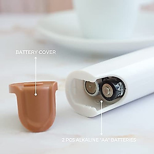 TUCUSA Original Portable Drink Mixer│Milk Frother Handheld │Hand Blender│Electric Whisk for Home & Kitchen │Milkshake Maker│Frother for Coffee, Chocolate, Cappuccino, Latte, Matcha. (CREAM)