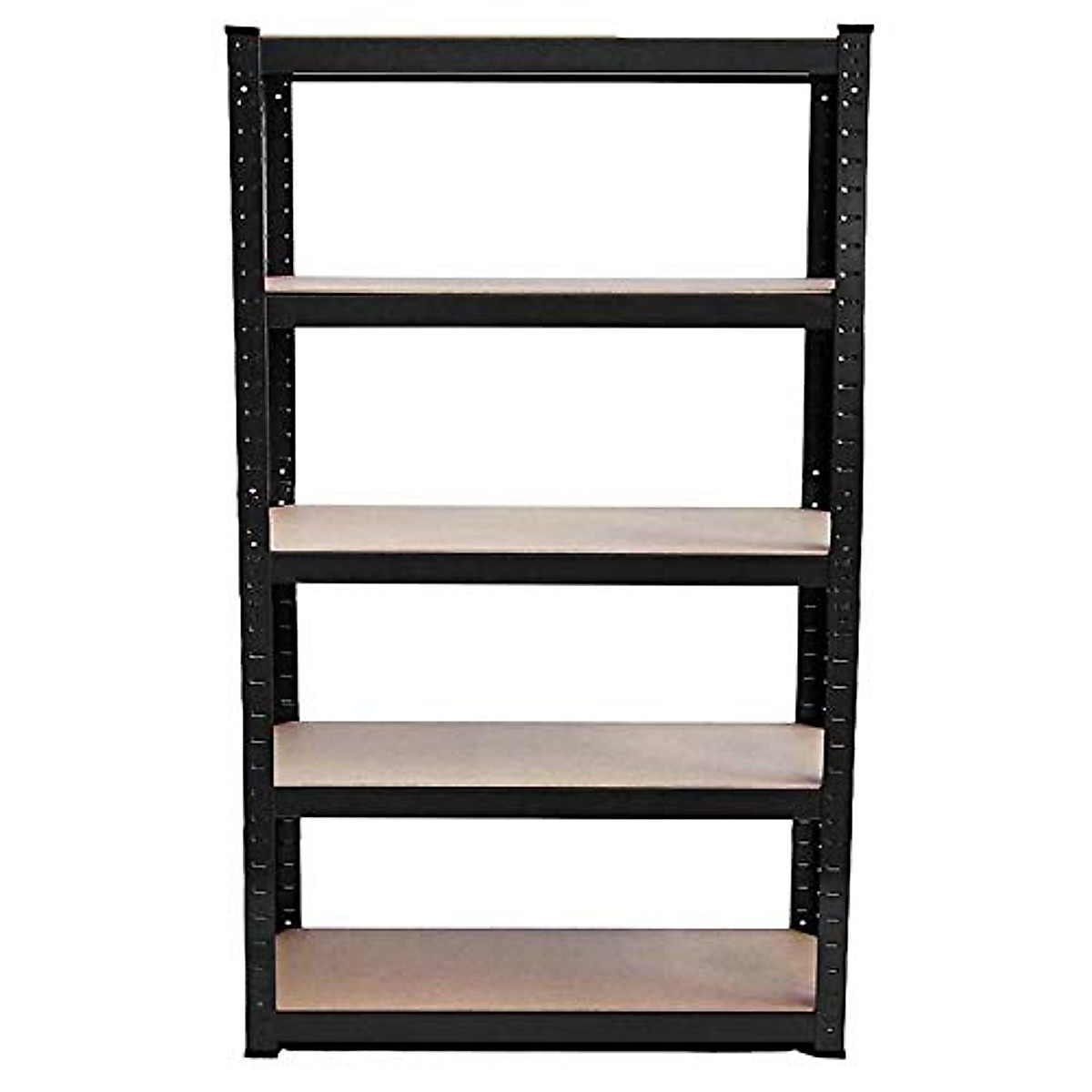 5 Tier Storage Rack Black Shelving Unit Storage Shelves Metal Loading Capacity 175kg/ 386lbs Per Shelf, Heavy Duty Slat Shelving Unit for Storage, Black, 28" L x 12" W x 59" H