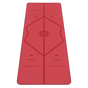 Liforme Special Yoga Mat - Patented Alignment System, Warrior-like Grip, Non-slip, Eco-friendly, sweat-resistant, Long, Wide and Thick, 4.2mm thick mat for comfort (Red)