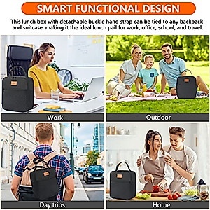 DIRGEE Lunch Box for Men Insulated Lunch Bag for Women Adults Small Lunch Bag for Office Work Lunch Bag For Men - Leakproof Freezable Cooler Bag Reusable Portable Lunch Box (Black)