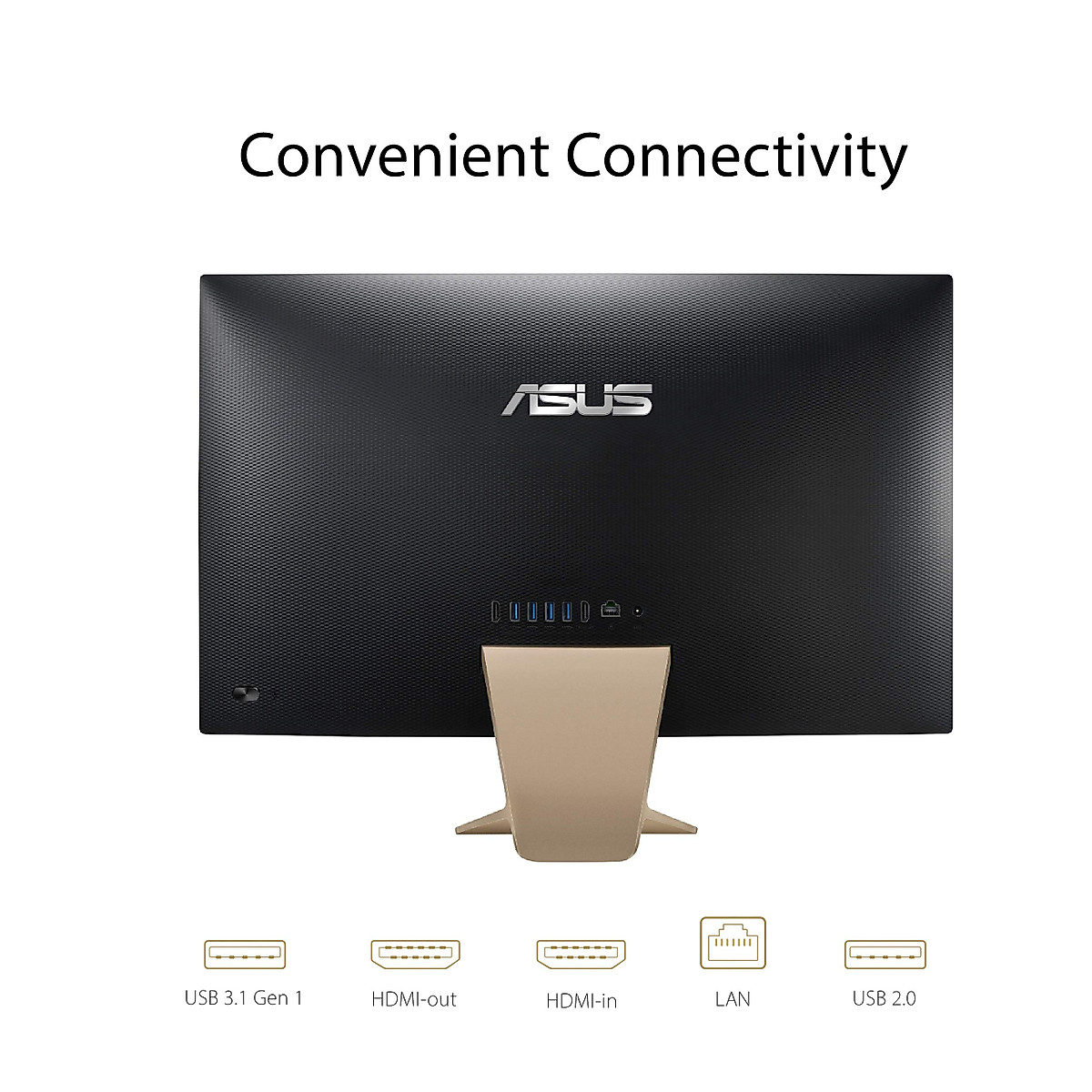 ASUS AiO All-in-One Desktop PC, 23.8” FHD Anti-glare Display, Intel Pentium Gold 7505 Processor, 8GB DDR4 RAM, 256GB PCIe SSD, Windows 10 Home, Kensington Lock, V241EA-ES001