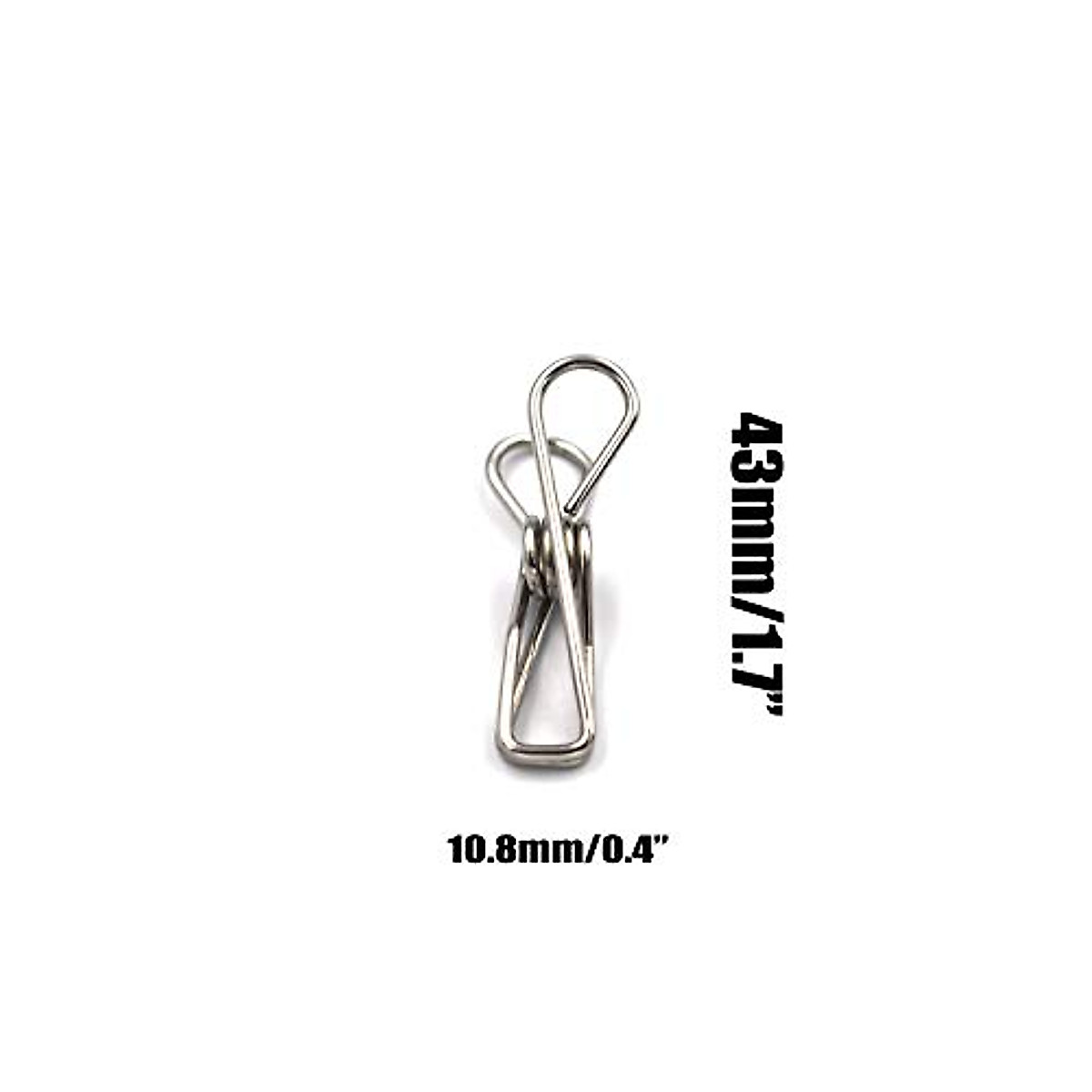 FGen 50pcs Mini Clip 1.7-inch Stainless Steel, Clothesline, Bag Seal, Paper Clip, Clip Socks, Etc.