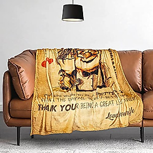 Bed Throw Blanket Gift to Husband from Wife Love Letter Super-Soft Flannel Blanket for Christmas Birthday Memorial Day Father‘s Day Anniversary Emotion Blanket-Large