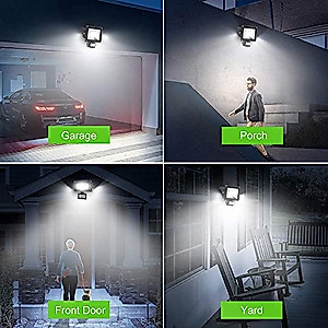 DLLT 30W LED Plug in Motion Sensor Lights Outdoor, 2400LM Flood Light Motion Detected Spotlight, IP66 Waterproof Exterior Security Light for Garage/Yard/Garden/Driveway/Front Door, 6000K White Light