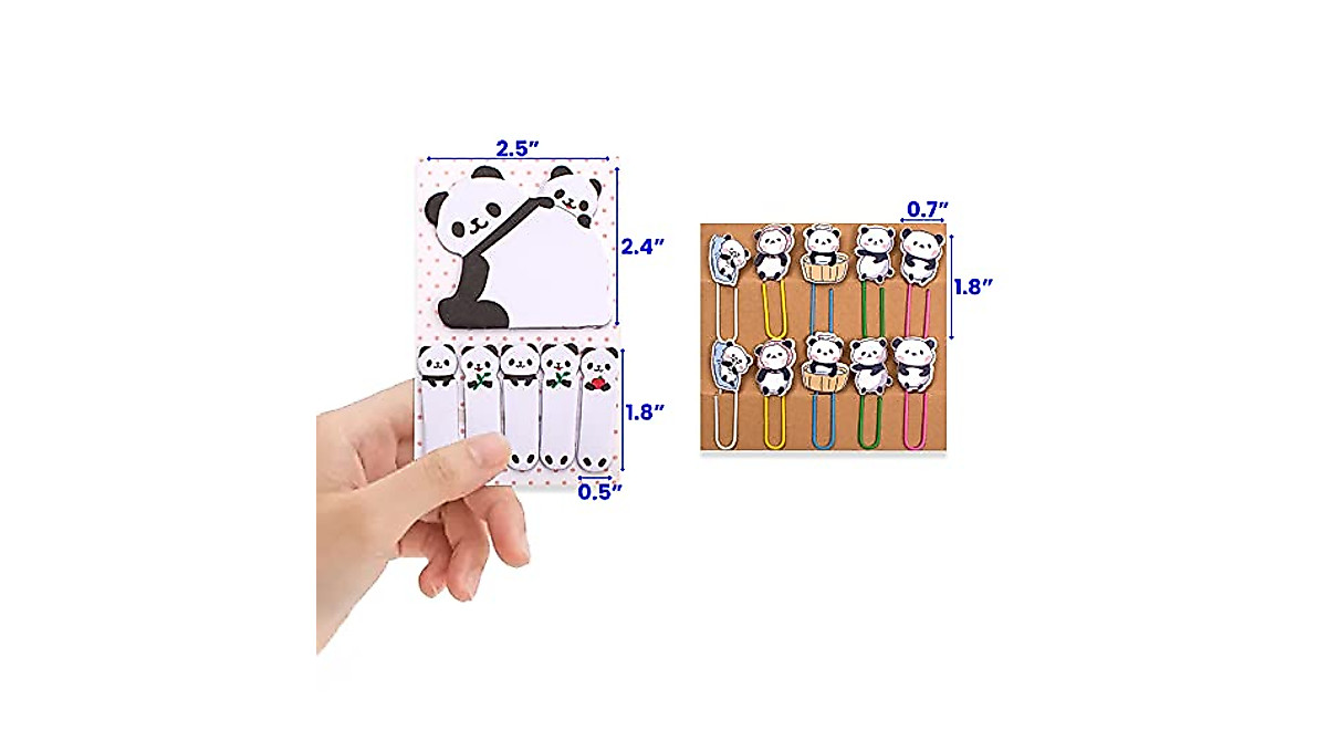 Cute Panda Paperclip Bookmarks Set | Organizer & Gift Idea