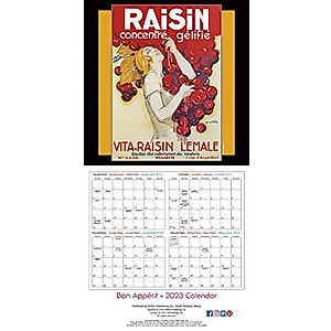 Bon Appétit 2023 Wall Calendar — Vintage Food Poster Art, 16-Month Cooking Calendar, 12" x 12"
