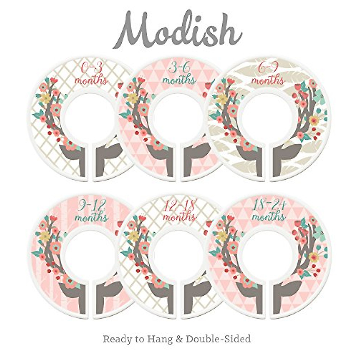 Modish Labels Baby Clothes Size Dividers, Baby Closet Organizers, Size Dividers, Baby Closet Organizers, Closet Dividers, Clothes Organizer, Nursery, Girl, Woodland, Deer, Boho, Flowers, Tan (Baby)