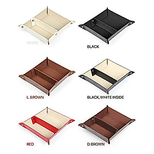 Londo Leather Tray Organizer - Practical Storage Box for Wallets, Watches, Keys, Coins, Cell Phones and Office Equipment