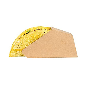 Restaurantware Bio Tek Kraft Paper Small Taco Holder - Greaseproof - 4" x 1 1/4" x 2 1/4" - 200 count box