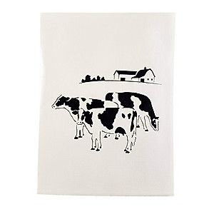 iGifts And Cards Dairy Cows 3D Pop Up Greeting Card - Cattle, Farm, Barn, Grass, Wow, Half-Fold, Happy Birthday, Friendship, Thank You, Father's & Mother's Day, All Occasions, Retirement, Welcome