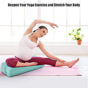 Giantex Yoga Bolster Pillow, with Carry Handle, Removable Machine Washable Soft Suede Pillowcase, Meditation Rectangular Yoga Pillow Perfect for Restorative Yoga