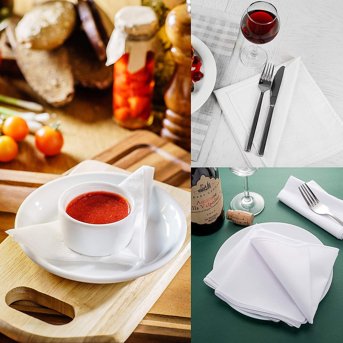 Leinuosen 50 Pack Handkerchiefs Classic Hankies Pocket Square Towel White for Kids Girl Boy Tea Parties (13 x 13 Inch)