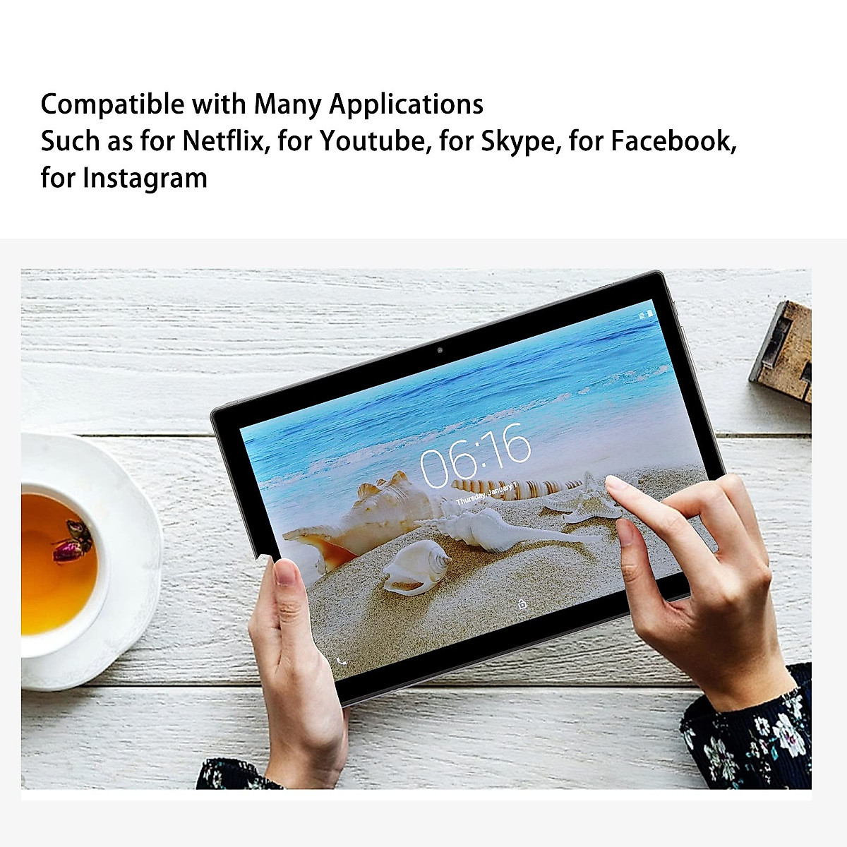 10 Inch HD Tablet, Dual SIM Dual Standby Calling Tablet, 4GB 64GB Octa Core CPU, IPS Display 5G WiFi HD Tablet (Silver Grey)