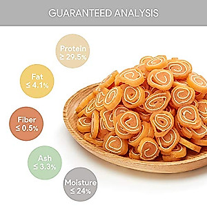 Jungle Calling Chicken Wrapped Dog Treats, Grain Free Soft Chewy Chicken&Codfish Treats for Training Rewards,10.6Ounce