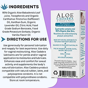 Aloe Cadabra Flavored Personal Lubricant and Vaginal Moisturizer, Organic Edible Aloe Lube for Men, Women and Couples, Non-Staining, pH Balanced, Toy Compatible (French Lavender, 2.5 Ounces, 3 Pack)