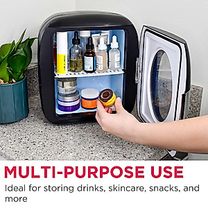 FRIGIDAIRE EFMIS462-BLACK 12 Can Retro Mini Portable Personal Fridge/Cooler for Home, Office or Dorm, Black