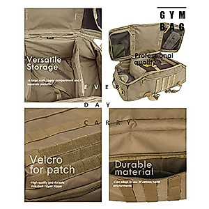 WolfWarriorX Gym Bag Duffle Bags Backpack Travel Weekender Bag for Men Women Workout Bag for Military,Sports,Overnight,Basketball,Tactical,Football Waterproof & Tear Resistant Coyote 45L
