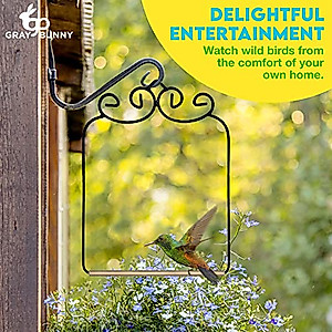 Premium Hummingbird Swing, Rust Resistant Metal Frame, Wooden Dowel, Humming Bird Perch Feeder Accessory, Birdswing For Outside