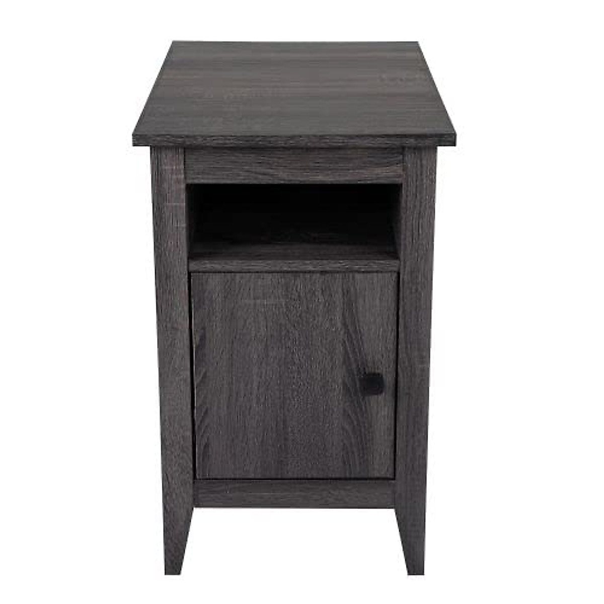 Nightstand with one-Door Storage Cabinet and Open Shelf