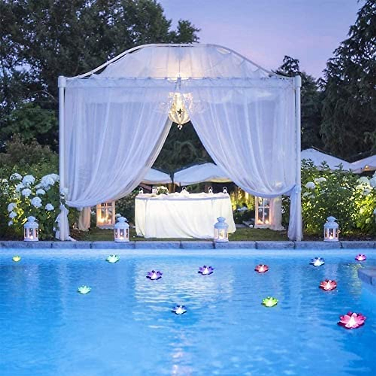 6 PC Lamp LED Floating Flower Lamps Lamps On Water Decoration Pool Decoration Swimming Garden Light Water Fountain