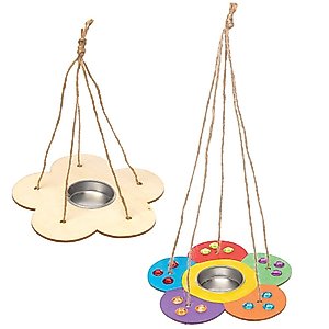 Baker Ross AT814 Make Your Own Wooden Butterfly and Bee Feeders, for Kids Garden Arts and Crafts Projects or STEM Learning (Pack of 3), Assorted