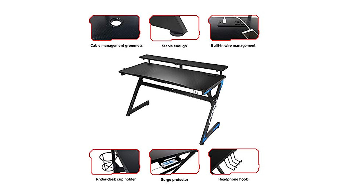 YIGOBUY 55-Inch Gaming Desk - Ultimate Gaming Table